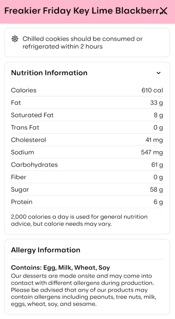 Freakier Friday Key Lime Blackberry Cake (NCD) Crumbl Cookies